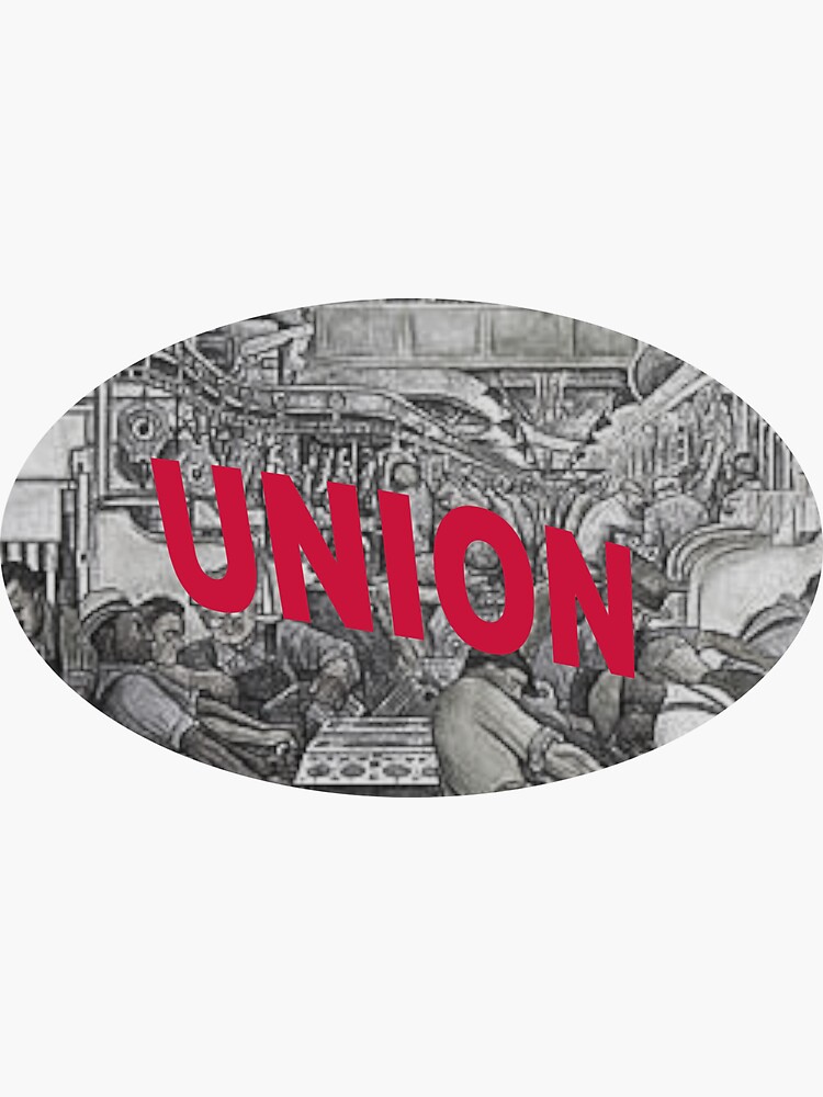 "Diego Rivera inspired union sign" Sticker for Sale by lobodelnoir ...
