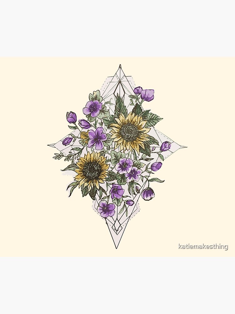 "Geometric Sunflower Pattern" Tapestry for Sale by katiemakesthing ...