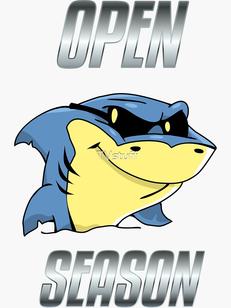 "Open season shark" Sticker for Sale by TVstuff | Redbubble