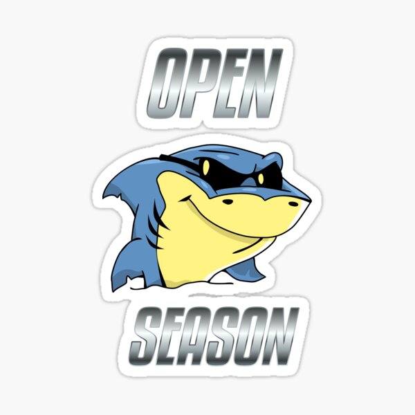 "Open season shark" Sticker for Sale by TVstuff | Redbubble