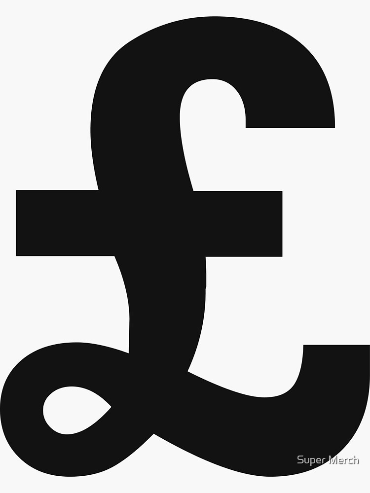 "POUND MONEY SIGN" Sticker for Sale by SuperMerch | Redbubble