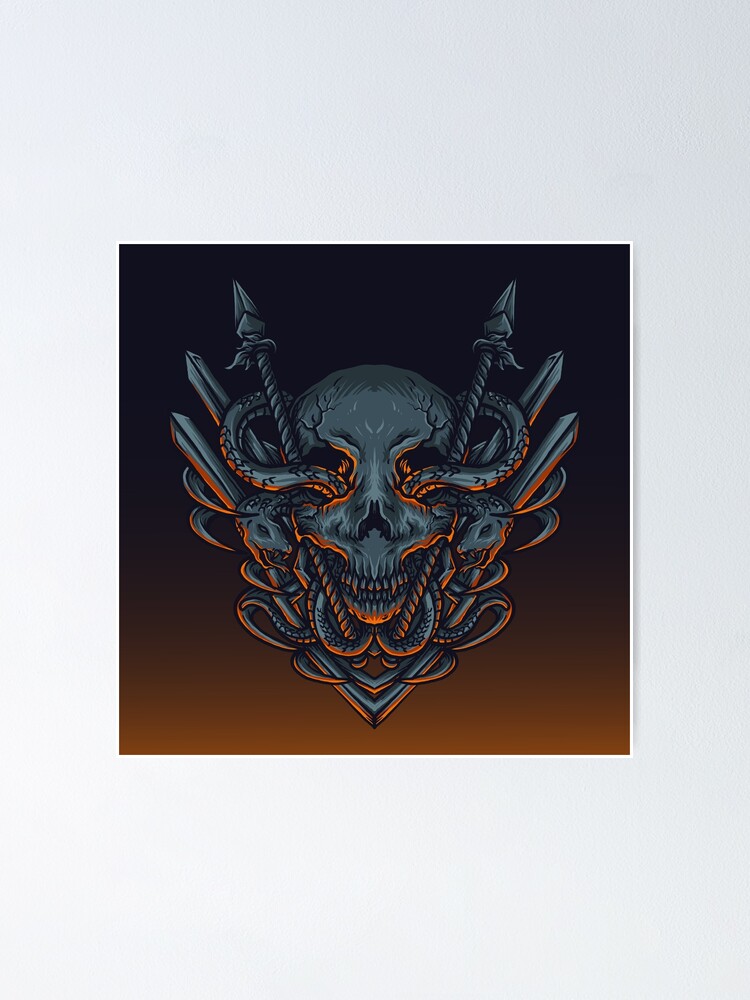 "SSS - Snake, Skull, Spear" Poster for Sale by the-elmnt | Redbubble