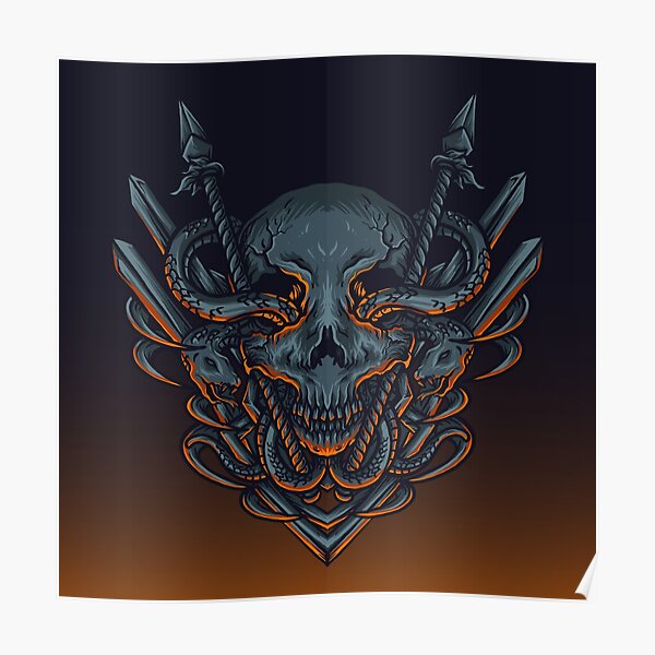 "SSS - Snake, Skull, Spear" Poster for Sale by the-elmnt | Redbubble
