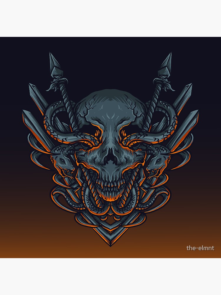 "SSS - Snake, Skull, Spear" Sticker for Sale by the-elmnt | Redbubble