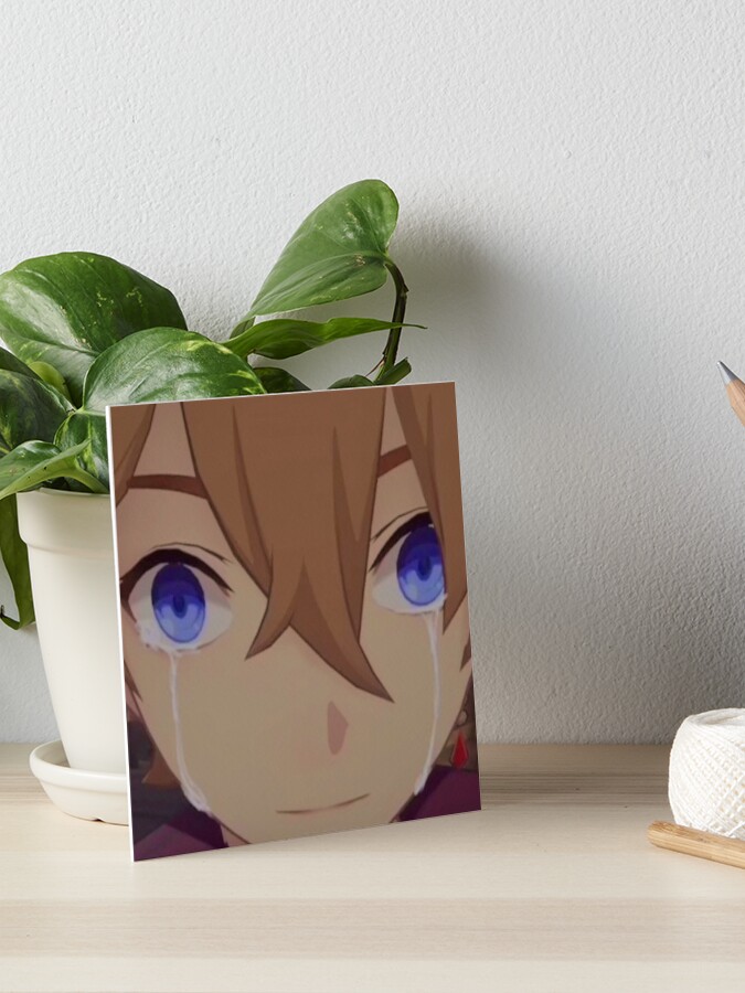 "Genshin Impact Tartaglia Childe Crying Meme" Art Board Print for Sale ...