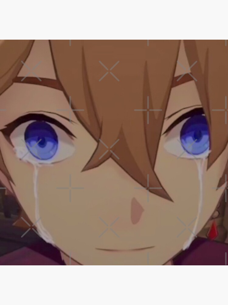 "Genshin Impact Tartaglia Childe Crying Meme" Sticker for Sale by ...
