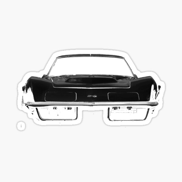"Chevy C3 Corvette - black" Sticker by mal-photography | Redbubble