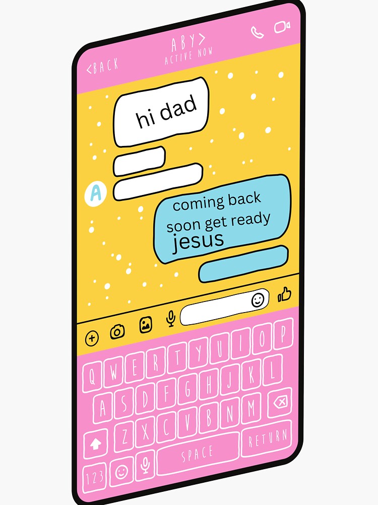"Jesus coming back text " Sticker for Sale by Jesustess | Redbubble