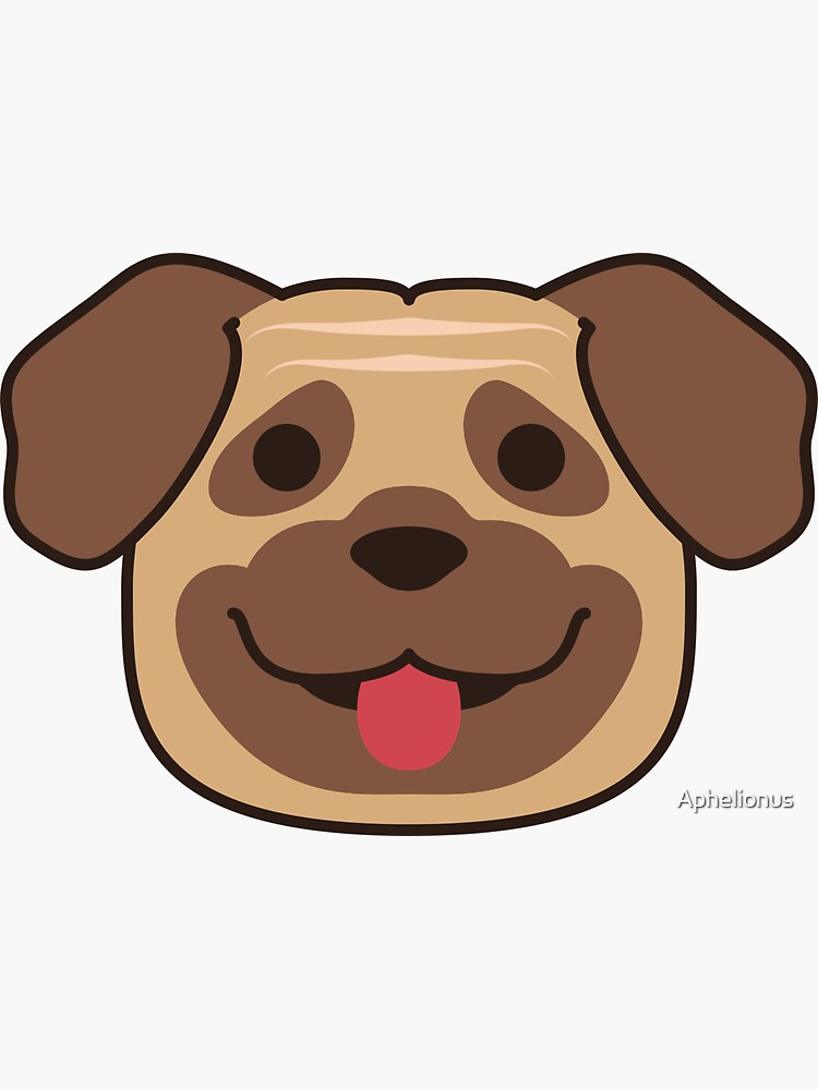 "Smiling Pug | Happy Pugger" Sticker for Sale by Aphelionus | Redbubble