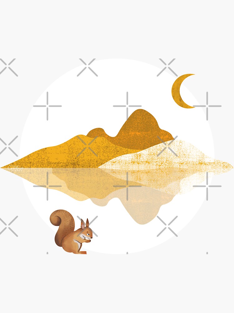 "Adventure time with a curious Squirrel." Sticker for Sale by ...