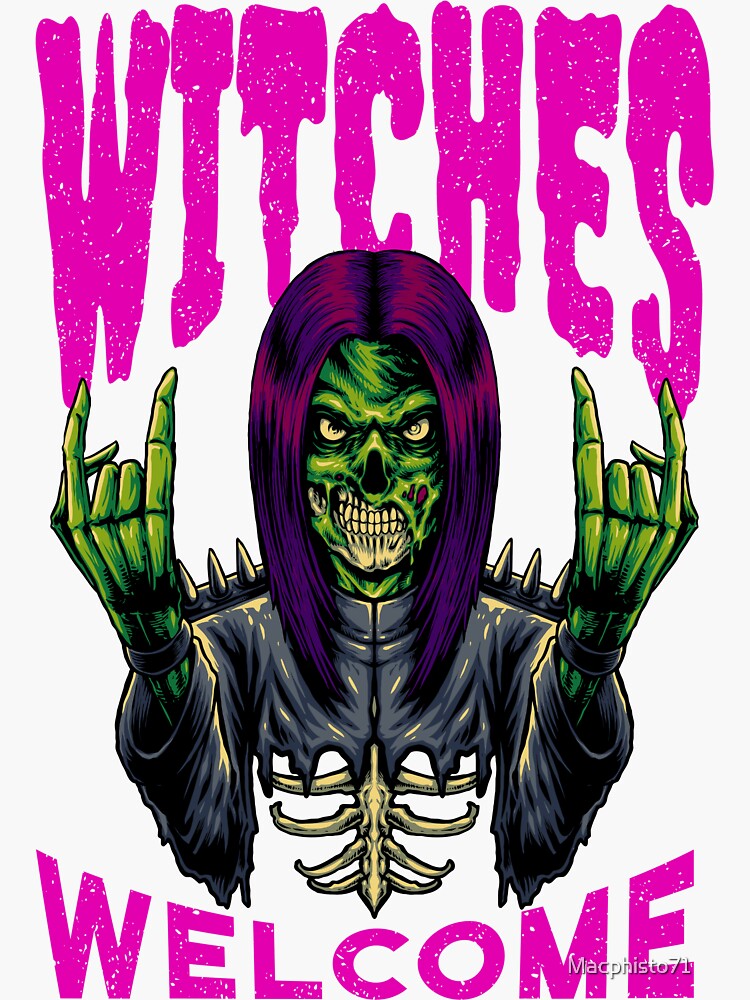 "Halloween Witches Welcome Witch Zombie" Sticker for Sale by ...