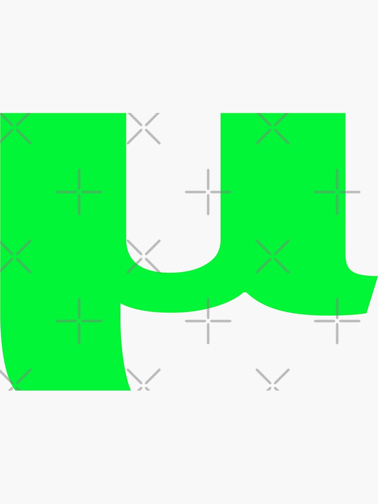 "Greek Letter M Light Green" Sticker for Sale by technai | Redbubble