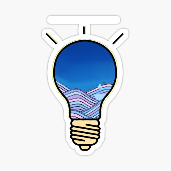 "transgender ocean with an adorable boat in a lightbulb" Sticker for ...