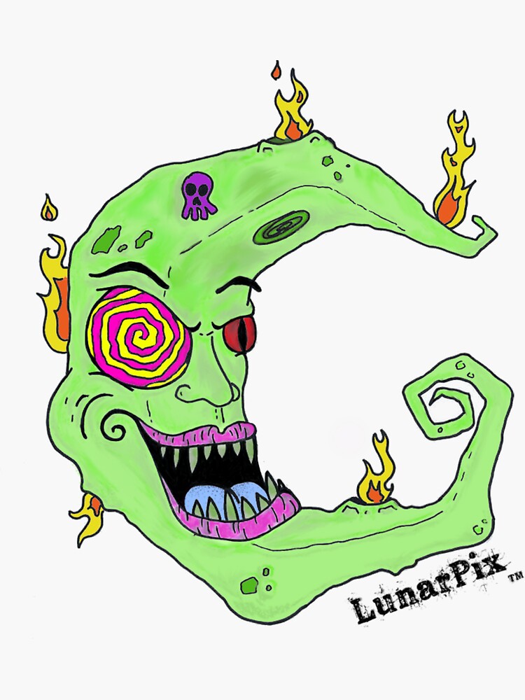 "Killer Moon" Sticker for Sale by LunarPix | Redbubble