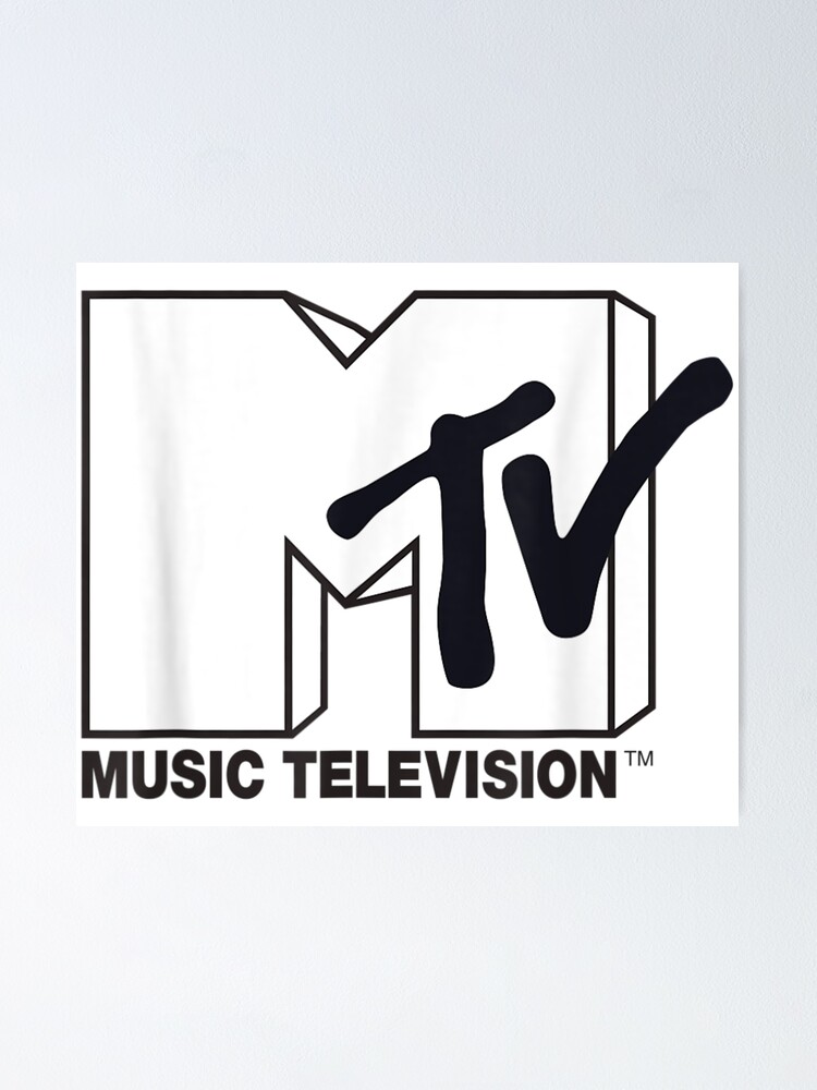 "White Fill With Black Ink MTV Logo" Poster for Sale by ConnorRossow ...
