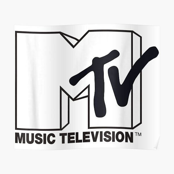 "White Fill With Black Ink MTV Logo" Poster for Sale by ConnorRossow ...