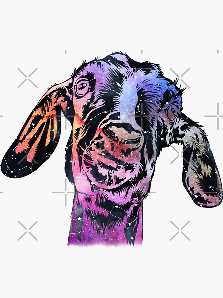 "Watercolor Goat Galaxy" Sticker for Sale by virillanissa | Redbubble