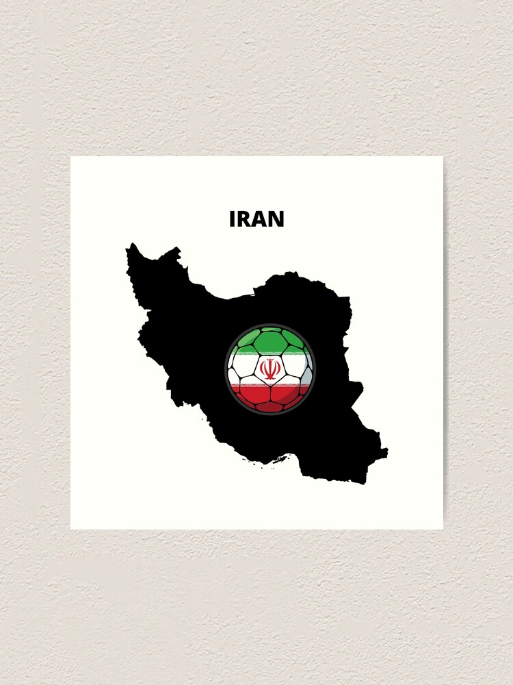 "Map of Iran with Soccer Ball and colors of the Iranian Flag Qatar ...
