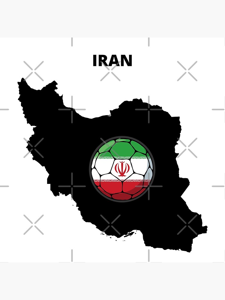 "Map of Iran with Soccer Ball and colors of the Iranian Flag Qatar ...