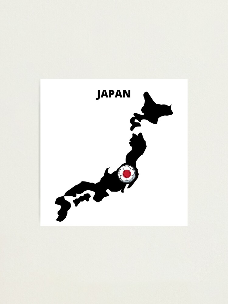 "Map of Japan with Soccer Ball and colors of the Japanese Flag World ...