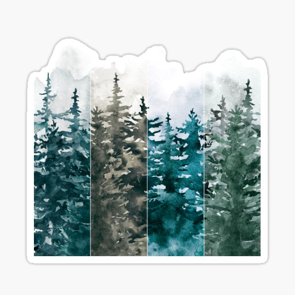 "Amazing Forest in 4 different colors" Sticker for Sale by NinoEdu ...