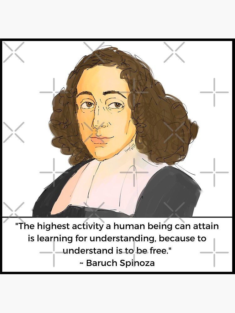 "Baruch Spinoza illustration saying" Sticker for Sale by KennyLucky | Redbubble