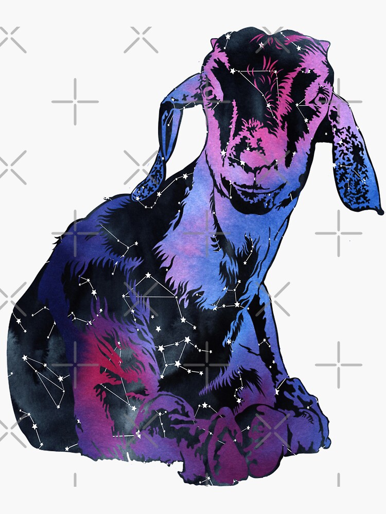 "Watercolor Goat Galaxy" Sticker for Sale by virillanissa | Redbubble