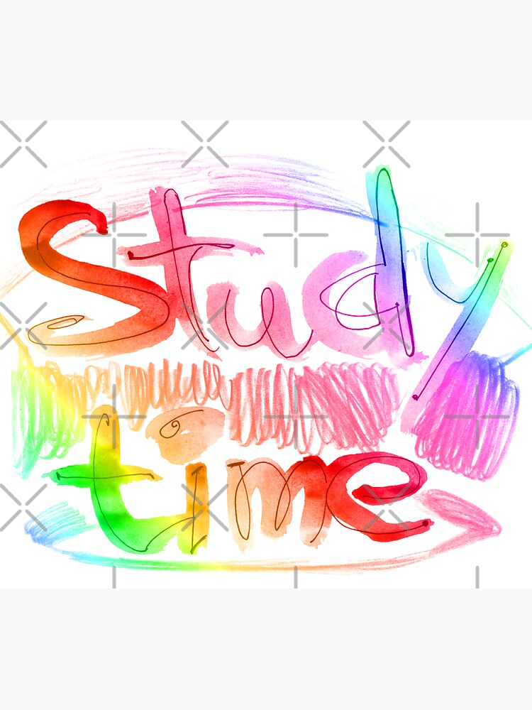 "Study time | study time lettering" Sticker for Sale by lausn | Redbubble