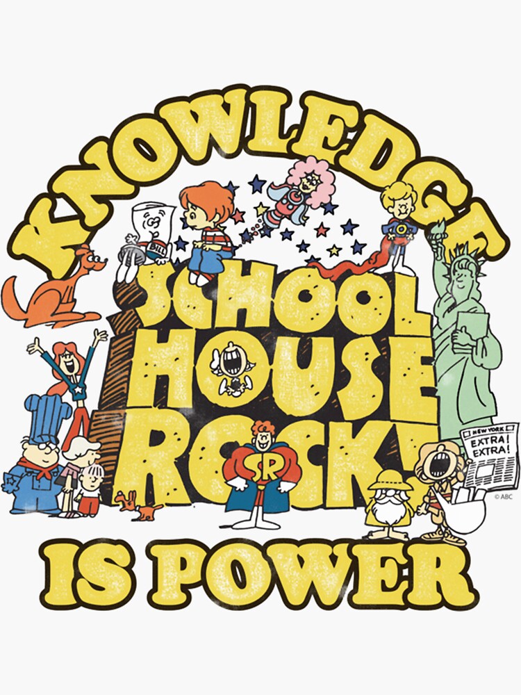 "Schoolhouse Rock Knowledge Is Power Logo Group" Sticker for Sale by ...