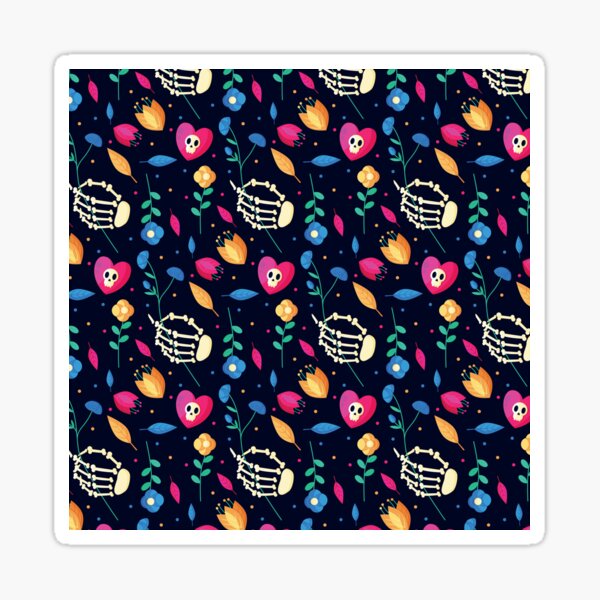 "Brightly Colored Skulls" Sticker for Sale by Inspired-DS | Redbubble