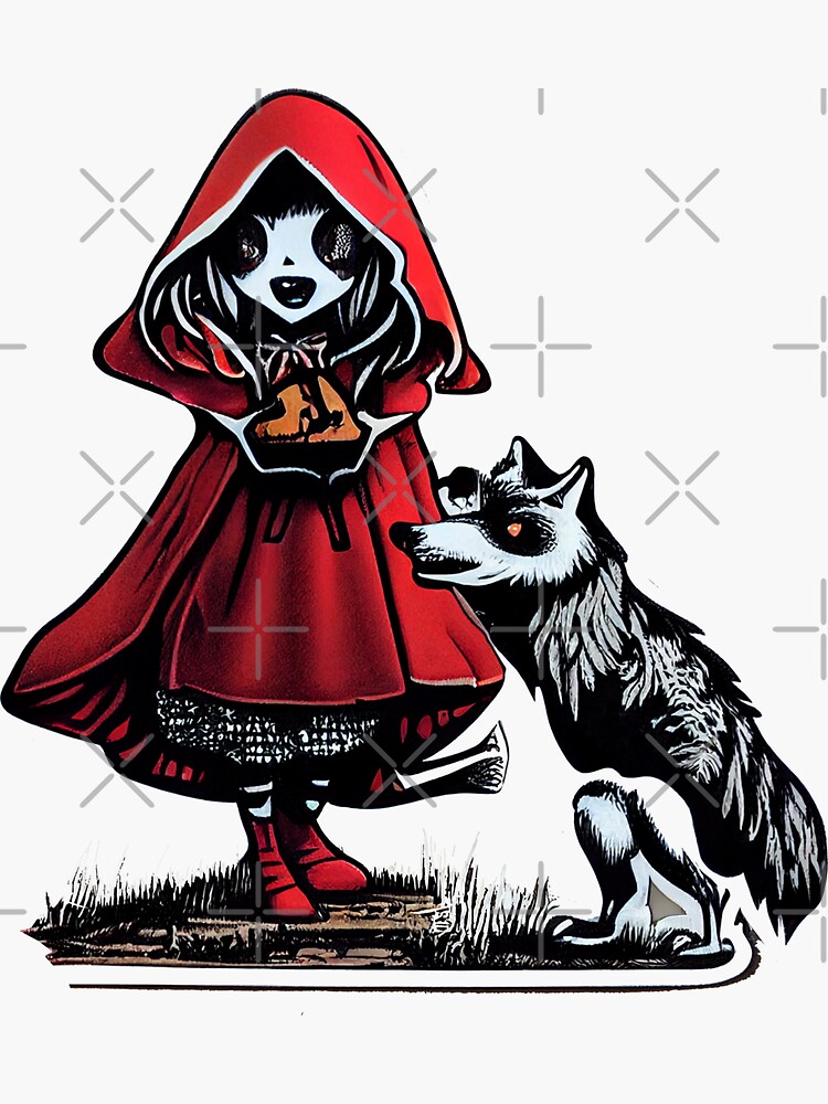 "Creepy Little Red Riding Hood" Sticker for Sale by Ironicdoll | Redbubble