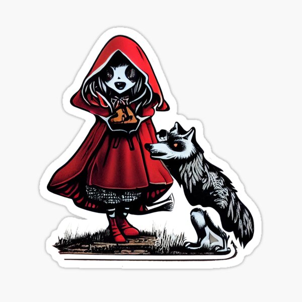"Creepy Little Red Riding Hood" Sticker for Sale by Ironicdoll | Redbubble