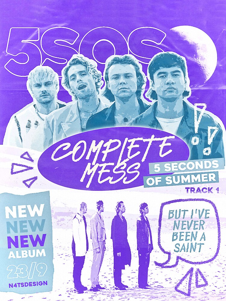 "complete mess by five sos" Sticker for Sale by natsdesign | Redbubble