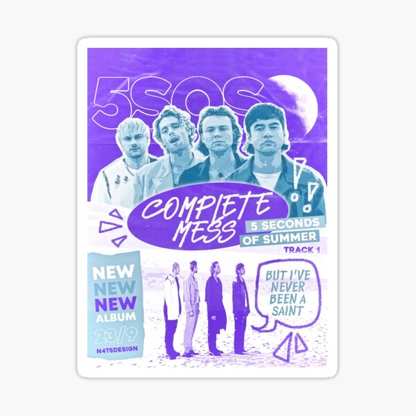 "complete mess by five sos" Sticker for Sale by natsdesign | Redbubble