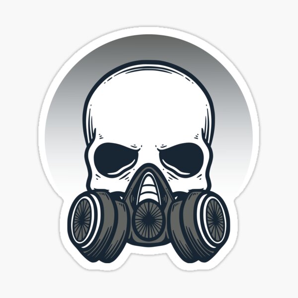 "Skull Respirator Mask Filter Face Up Illustration" Sticker for Sale by ...