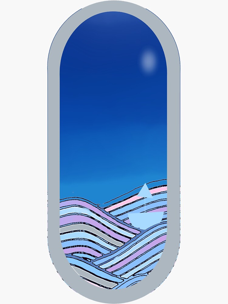 "transgender ocean with an adorable boat in a plane window" Sticker for ...