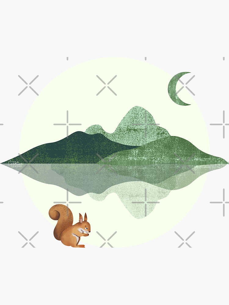 "Adventure time with a curious Squirrel." Sticker for Sale by ...