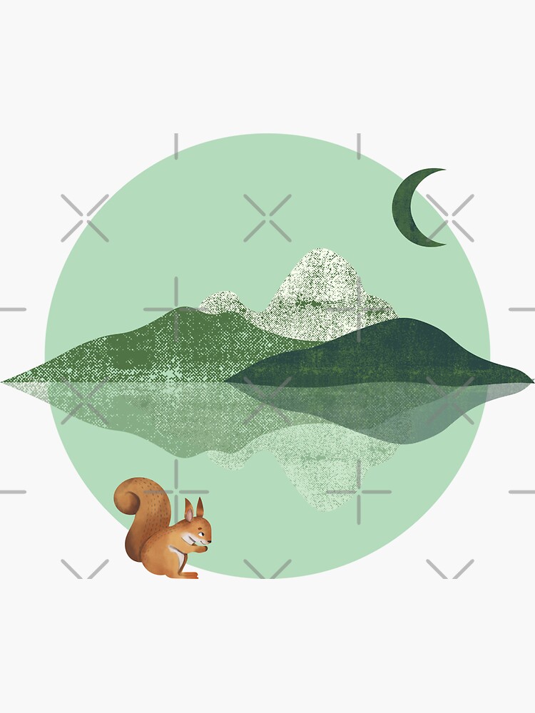 "Adventure time with a curious Squirrel." Sticker for Sale by ...