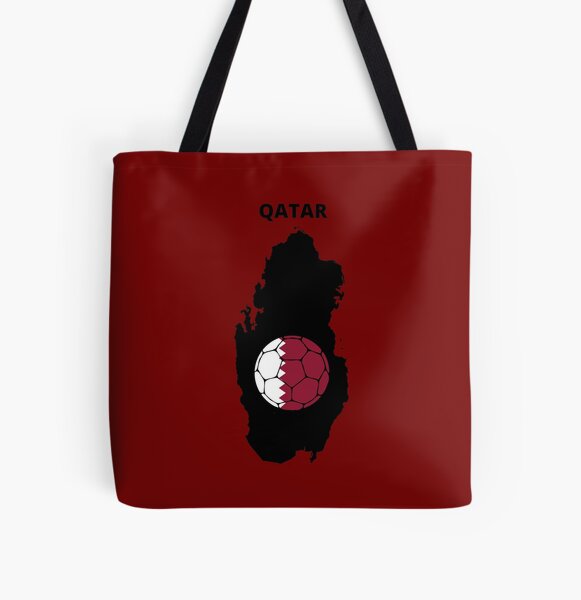 Bolsa de tela «Mapa de Qatar con Balón de Futbol y colores de la ...