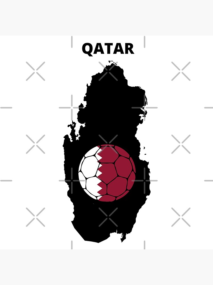 "Qatar Map with Soccer Ball and Qatari Flag Colors Qatar World Cup 2022 ...