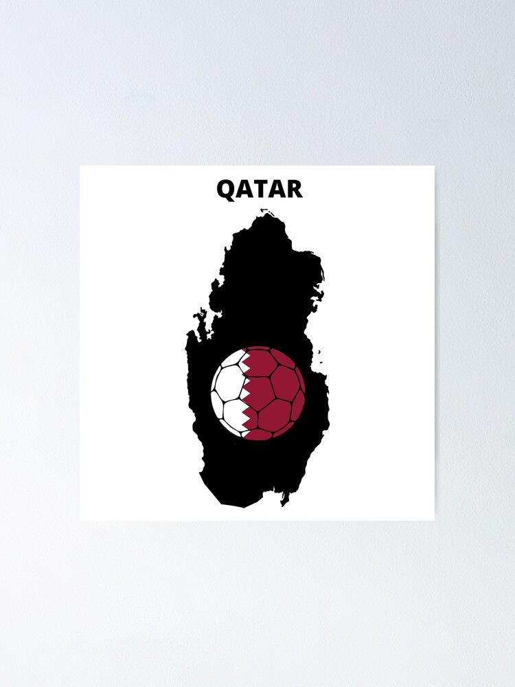 "Qatar Map with Soccer Ball and Qatari Flag Colors Qatar World Cup 2022 ...