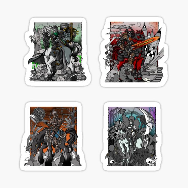 "4 Horsemen of the Apocalypse" Sticker for Sale by InfernalThreads ...
