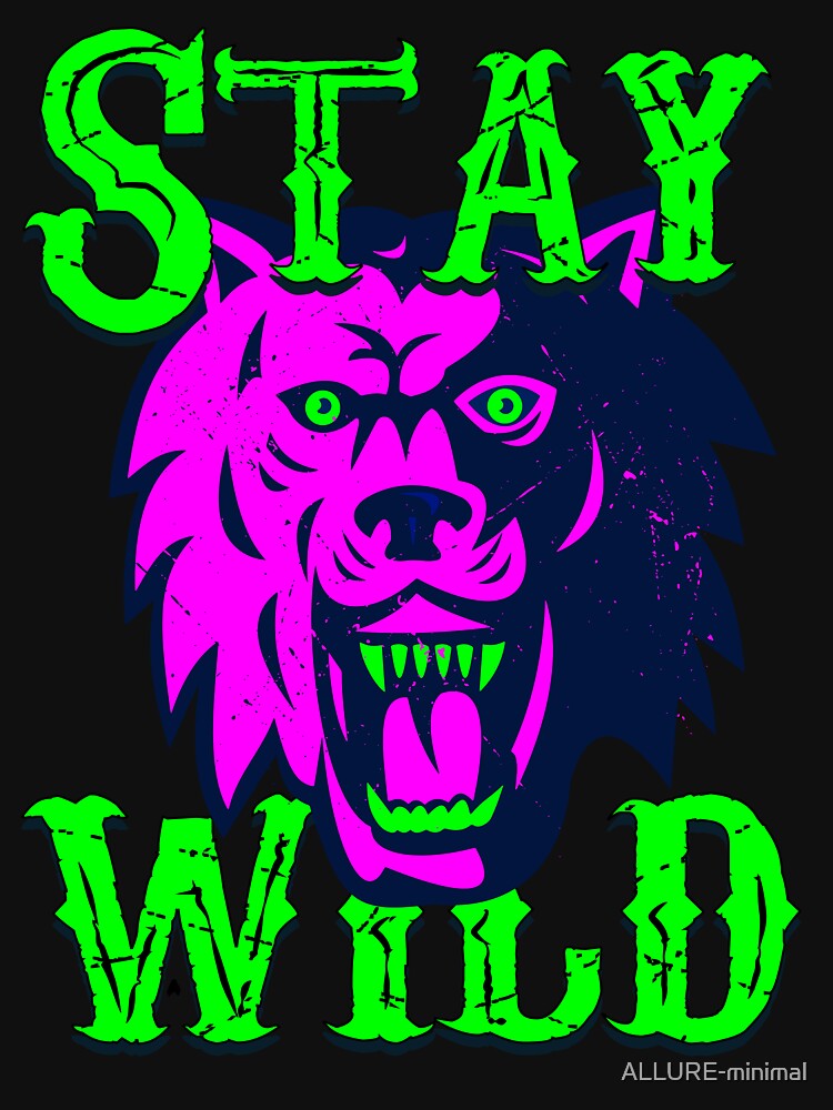 "Stay Wild Club Ben Azelart Merch - angry wolf - energetic pink color ...