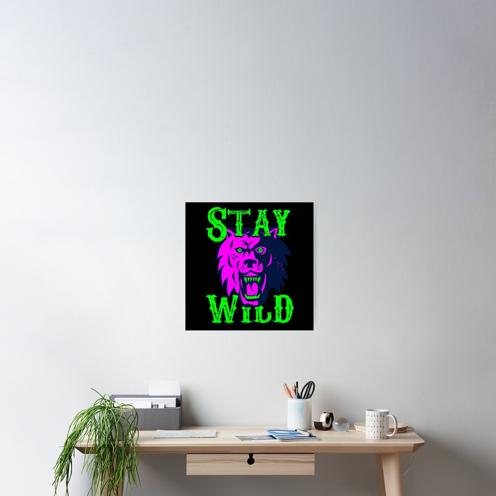 "Stay Wild Club Ben Azelart Merch - angry wolf - energetic pink color ...