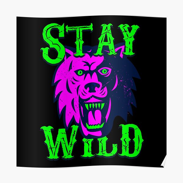 "Stay Wild Club Ben Azelart Merch - angry wolf - energetic pink color ...