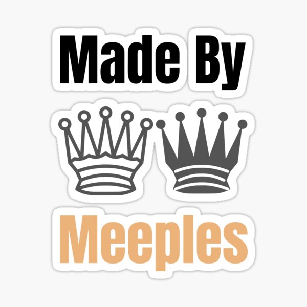 "made by meeples, dice, board game" Sticker for Sale by ArylideStickers ...