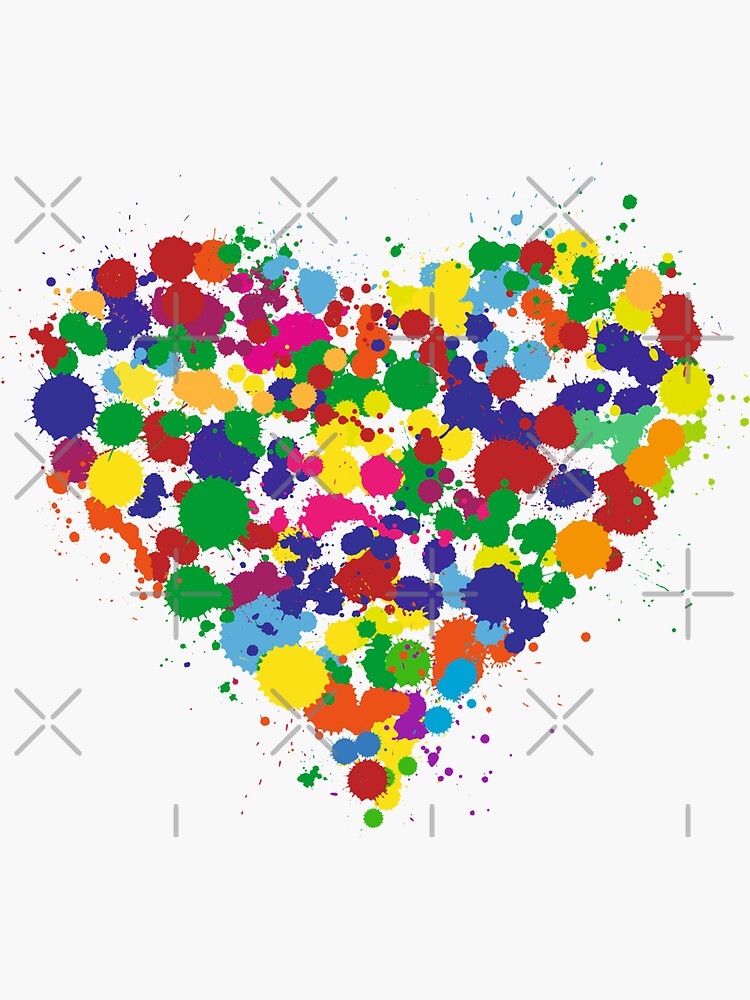 "Color Splash Heart" Sticker for Sale by 221c | Redbubble