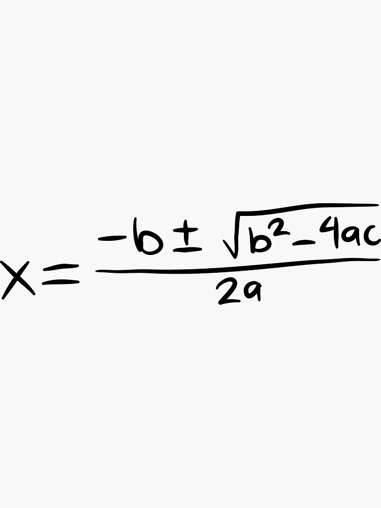 "Handwritten Quadratic Formula" Sticker for Sale by ClassyGeek1 | Redbubble