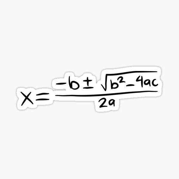 "Handwritten Quadratic Formula" Sticker for Sale by ClassyGeek1 | Redbubble