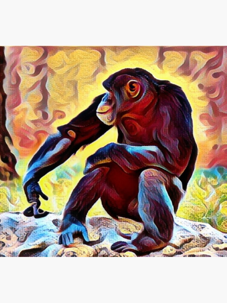 "Chimp Having A Think Pop Art Rainbow" Poster for Sale by RainbowLush ...